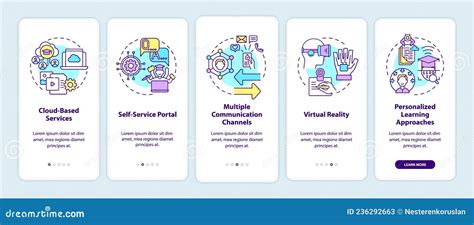 Digitalization Of Education Onboarding Mobile App Page Screen Stock Vector Illustration Of