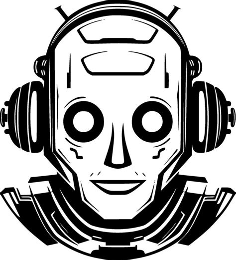 Robot Black And White Illustration 47322256 Vector Art At Vecteezy