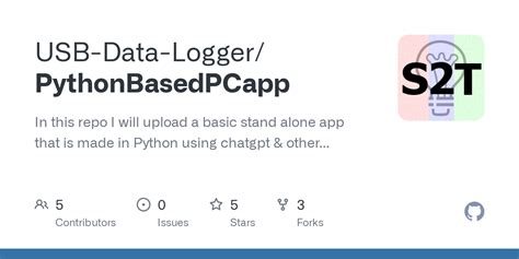 github usb data logger pythonbasedpcapp in this repo i will upload a basic stand alone app