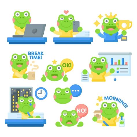 Cute Frog Character Working In Business Office 42364295 Vector Art At Vecteezy