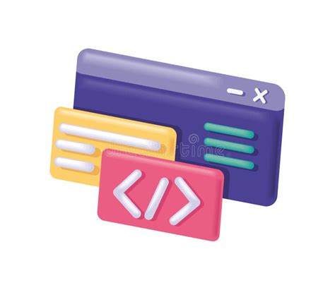 Computer Programming Or Developing Software Stock Vector Illustration