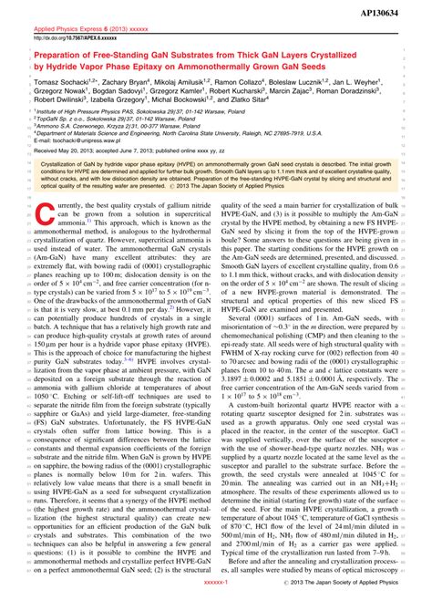 Pdf Preparation Of Free Standing Gan Substrates From Thick Gan Layers Crystallized By Hydride