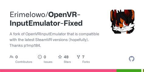 Releases · Erimelowoopenvr Inputemulator Fixed · Github