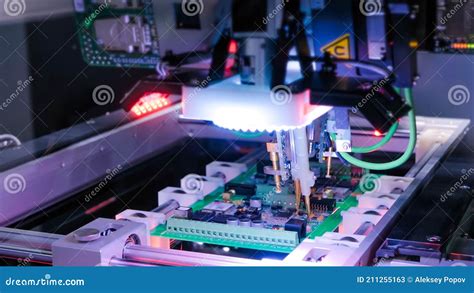 Flying Probe Test At Factory Quality Testing Of Printed Circuit Boards Royalty Free Stock