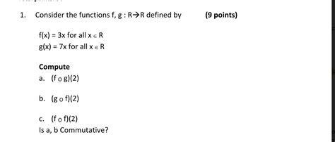 Solved Consider The Functions F G RR Defined By Chegg