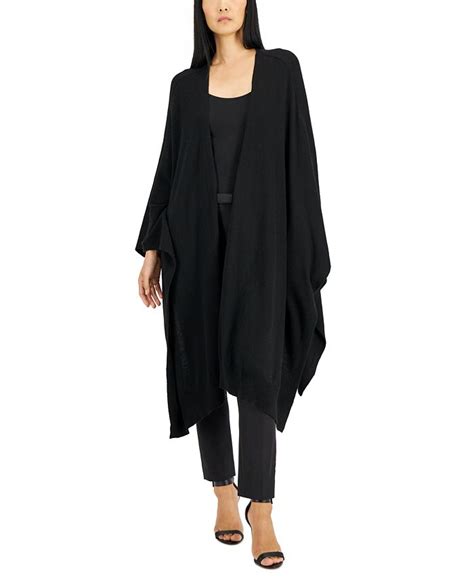 Donna Karan Womens Wrap And Tie Cape Cardigan Macys