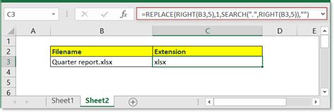 Excel Formula Excel Extract File Extension From Filename