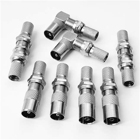 Tv набор Cadena для подключения антенны к телевизору штекер угловой папа 2 шт прямой 2шт