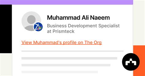 Muhammad Ali Naeem Business Development Specialist At Prismteck The Org