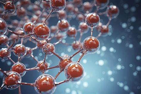 Molecular Structure At The Atomic Level Ai Generative Stock Image