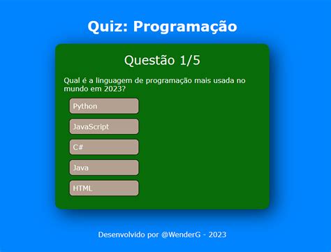 GitHub WenderG Quiz Site Desenvolvido Em React Para Jogar Quiz