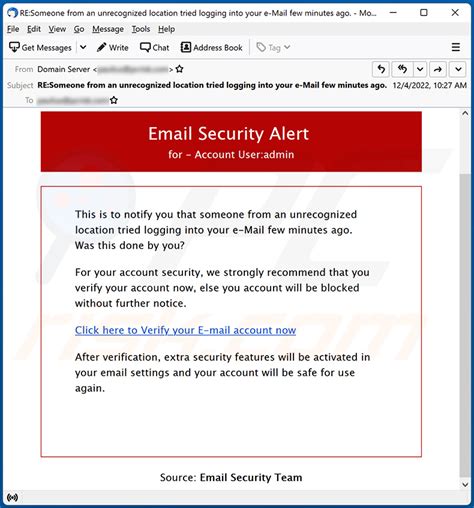 security alert message in outlook at scott mcrae blog