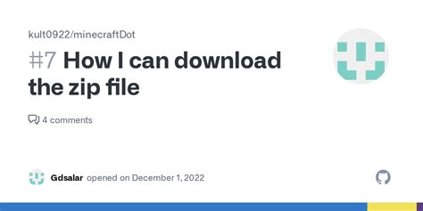How I Can Download The Zip File · Issue 7 · Kult0922minecraftdot · Github