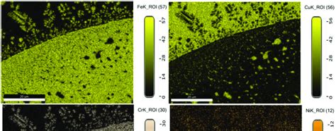 Distribution Maps In Haz For The Main Alloying Elements Fe Cu Cr
