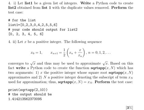 Solved 4 I Let List1 Be A Given List Of Integers Write A