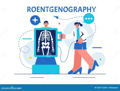Roentgenography Vector Illustration With Fluorography Body Checkup Roentgenography Vector Illustration With Fluorography Body Checkup