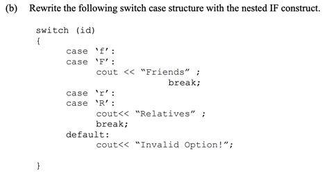 answered rewrite the following switch case… bartleby