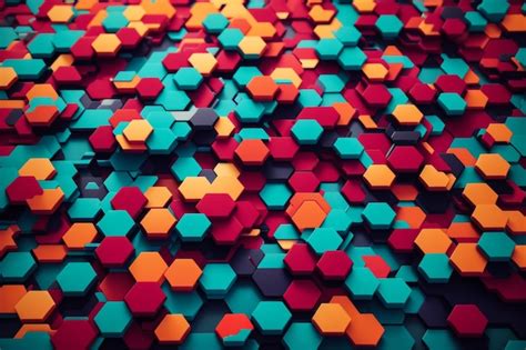 Premium Photo Digital Hexagon Abstract Background