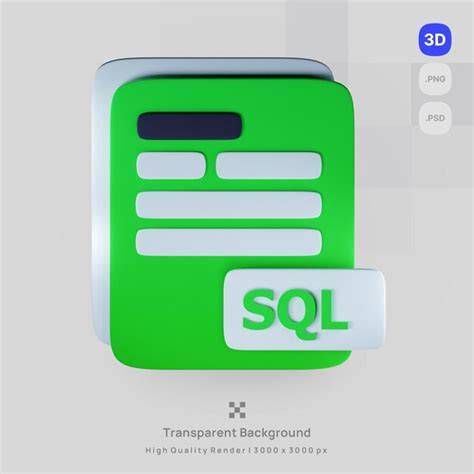 Premium Psd Psd 3d Icon Document Computer Sql File Extension With