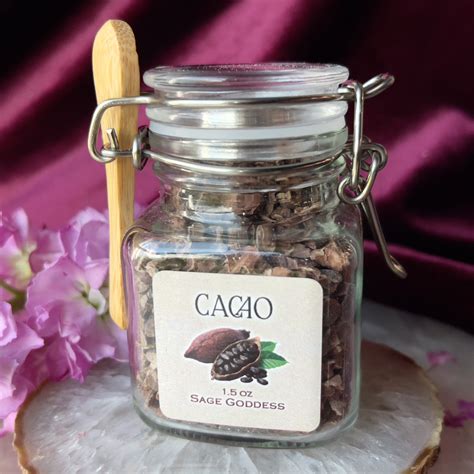 Cacao Nib Herb Jar For Love Pleasure Sage Goddess