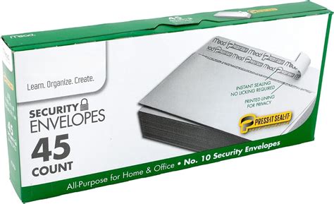 Mead 10 Envelopes Security Printed Lining For Privacy Press It Seal It Self Adhesive Closure