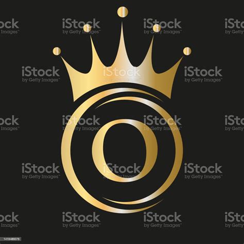 편지 O 크라운 로고 스파 요가 아름다움 패션 스타 우아한 럭셔리 사인을위한 로얄 크라운 로고 개념에 대한 스톡 벡터 아트 및