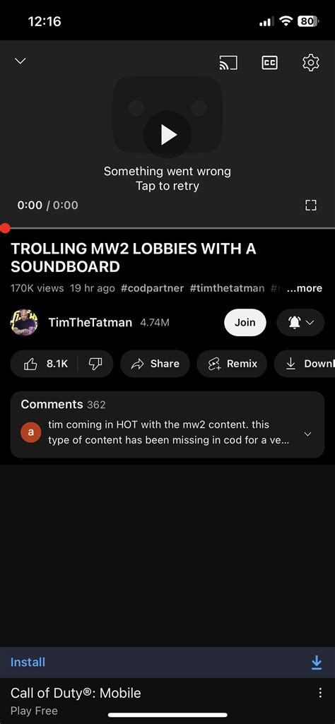 Something Went Wrong Youtube App Crashi Apple Community