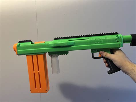 battle axe shell ejecting nerf shotgun 3d printed nerf blaster by