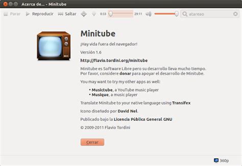 Liberado Minitube ó YouTube en tu escritorio El atareao