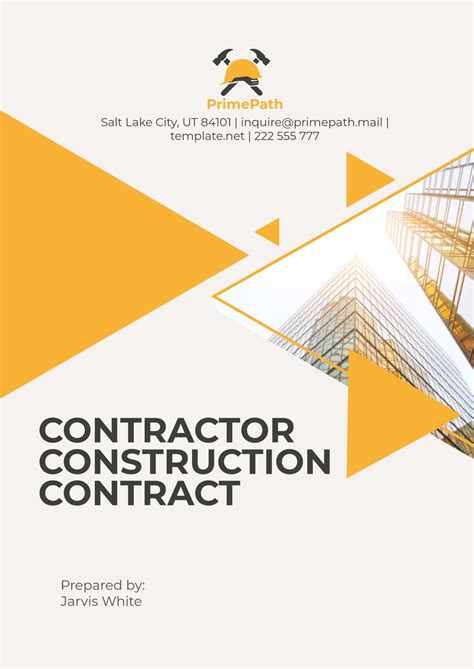 Free Contractor Construction Contract Template To Edit Online