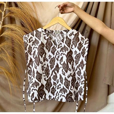 Jual Vest Terbaru Atasan Batik Wanita Rompi Batik Motif Mego Shopee
