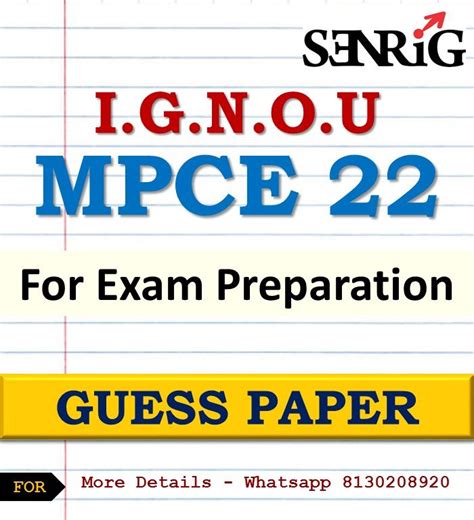 IGNOU MPCE Guess Paper For Exam