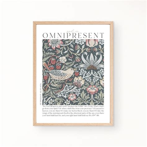 Attribute Of God Print Omnipresent 8x10 Verse Art Christian Wall Art Decor Floral Etsy
