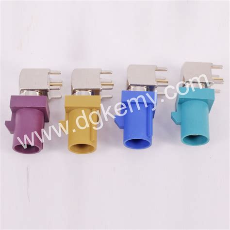 Fakra Male R A Pcb Connector Fakra Smb Male Plug Right Angle For Pcb Mount Code D Claret Violet