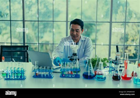 Laboratory Technician Prepares Compound Solutions And Media For Analyzing Veggie Samples Using