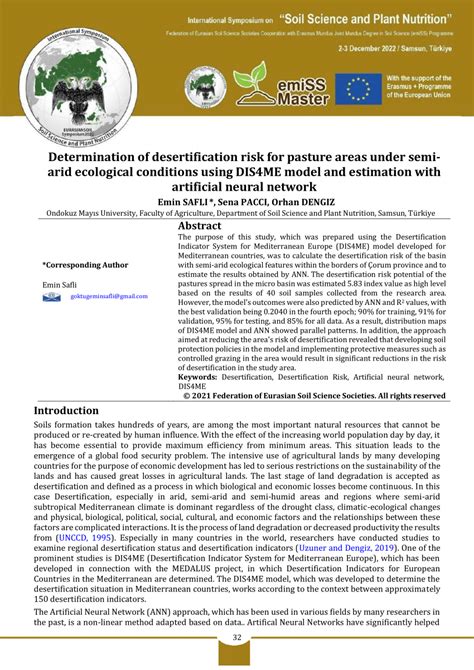 Pdf Determination Of Desertification Risk For Pasture Areas Under Semi Arid Ecological