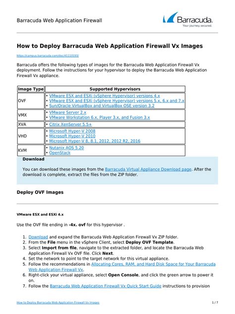 How To Deploy Barracuda Web Application Firewall Vx Images Pdf