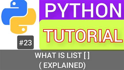 List In Python Programming Language Tutorial Youtube