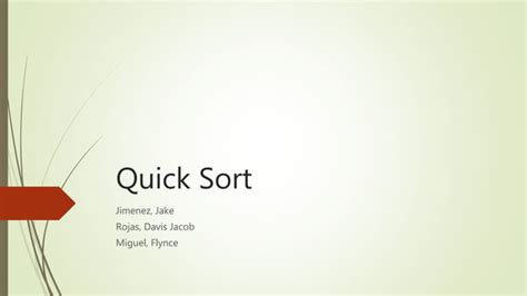 Analysis Of Algorithm Bubblesort And Quicksort Ppt