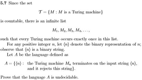 Solved Since The Set T M M Is A Turing Machine Is