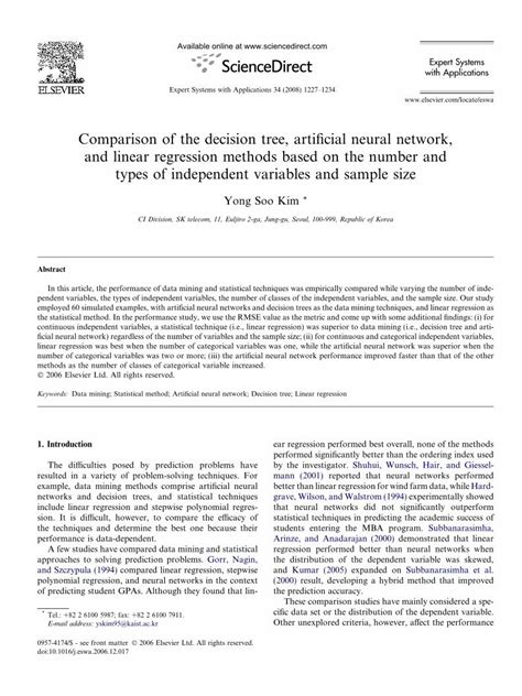 pdf comparison of the decision tree artificial neural network and