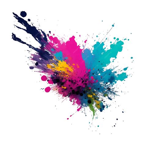 Premium Vector Colorful Ink Splashes Vector Illustration