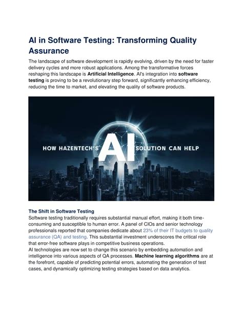 PPT AI In Software Testing Transforming Quality Assurance PowerPoint Presentation ID