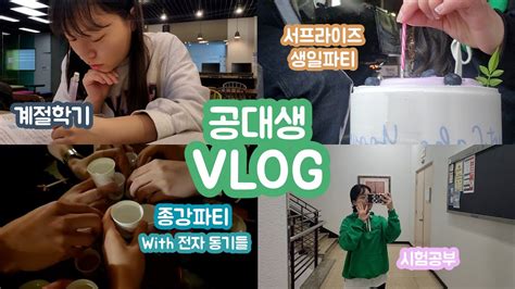 공대생 Vlogㅣ전자공학부ㅣ계절학기ㅣ시험기간ㅣ종강파티with전자동기들ㅣ서프라이즈생일파티 Youtube
