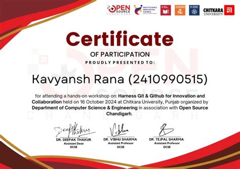 Kavyansh Rana On Linkedin Learning Github Collaboration Innovation Chitkarauniversity