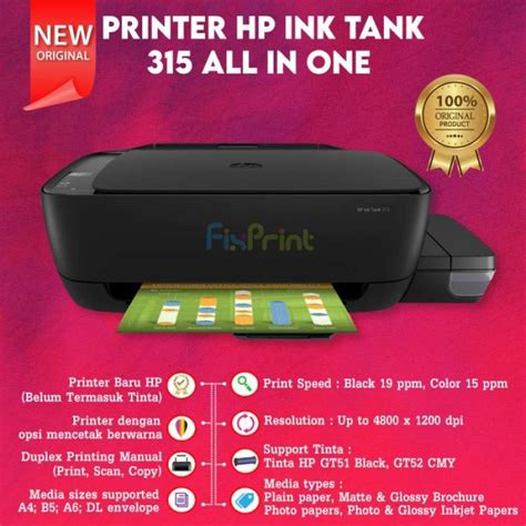 Promo Printer Hp Smart Tank 580 Wifi Wireless Ink Tank 315 All In One