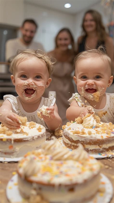 Free Twins Enjoying Cake Photo Twins Cake Celebration Download At Stockcake