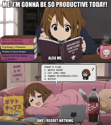 8 Meme Anime Tentang Niat Produktif Idn Times