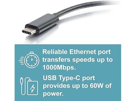 C2G USB C Adapter And Ethernet Adapter With Power