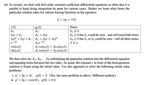 D In Circuits We Deal With First Order Chegg